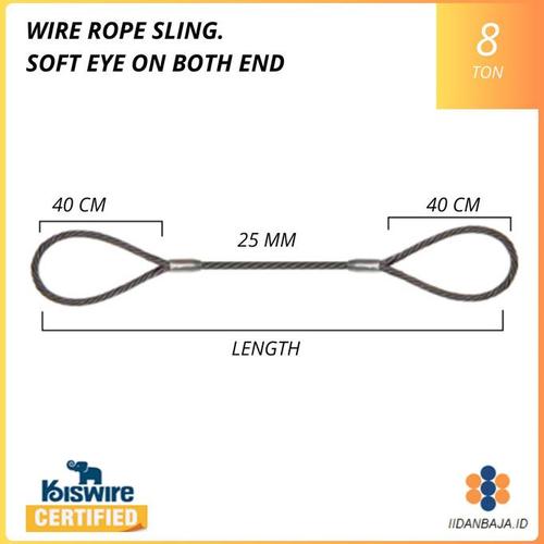 Jual WIRE ROPE SLING. SOFT EYE ON BOTH END 25 MM SWL 8 TON KISWIRE - 6 ...