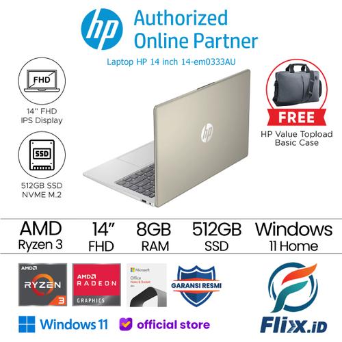 Jual HP Laptop 14-em0332AU/em0333AU Ryzen 3 7320U 512GB SSD 8GB FHD ...