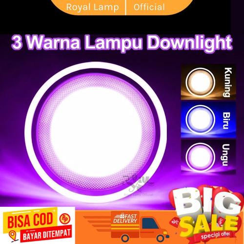 Promo DOWNLIGHT LED 3 WARNA CAHAYA 360 DERAJAT BERCAHAYA /PANEL LED ...