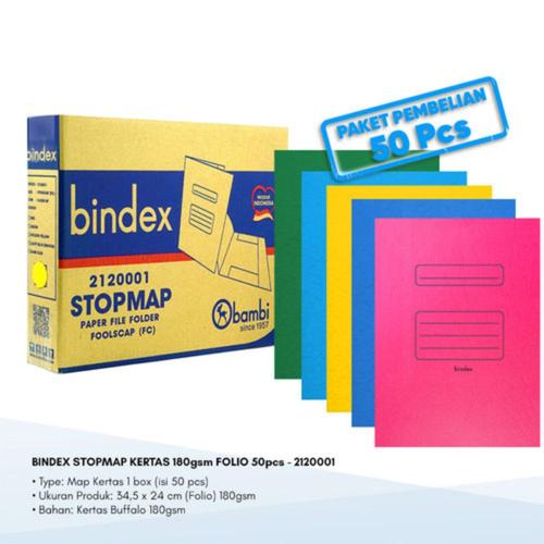 Jual Bindex Stop Map Kertas Folio Tebal 180 Gsm (Pak) - Biru - Kota ...