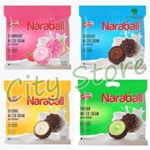 Promo Naraya NARABALL Biscuit Wafer Ball Original Chocolate Strawberry ...