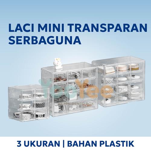 Jual Rak Laci Mini Susun Transparan Box Aksesoris Perhiasan - 6 KOTAK ...