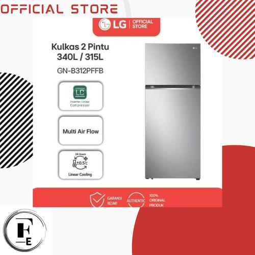 Promo LG KULKAS 2 PINTU 340L Gross / 315 Nett Smart Inverter Compressor ...