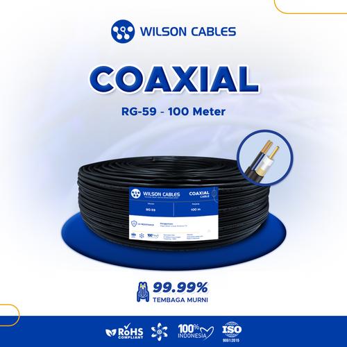 Promo Wilson Cables - Kabel CCTV Coaxial RG59 + Power Cord 100 Meter ...