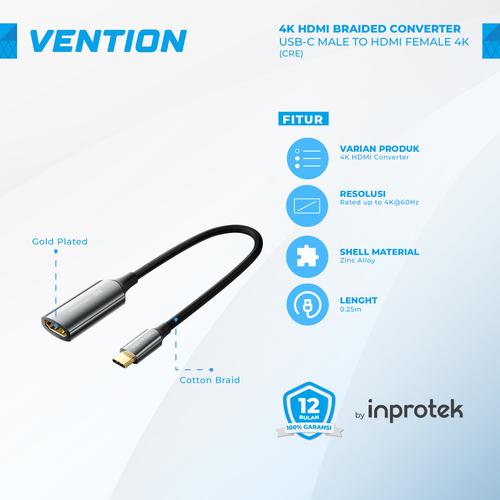 Promo Vention Kabel USB C to HDMI Display Adapter USB Type C Thunderbolt 3 4K 8K - Up to 4K@60Hz ...