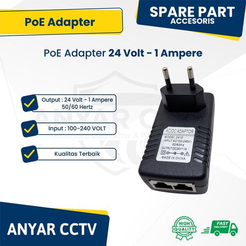 Jual Adaptor POE DC 24V - 1A Power Supply || Adaptor Power Supply 24V ...