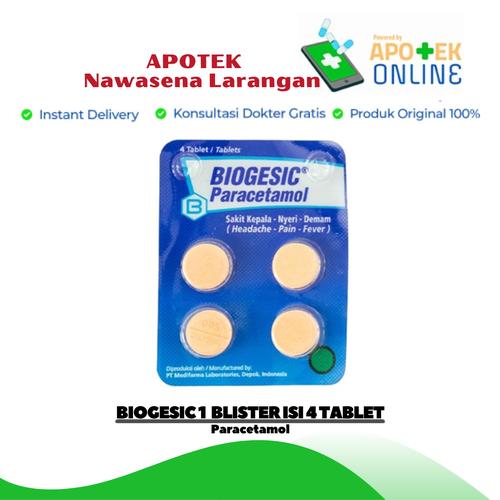 Jual BIOGESIC 1 STRIP ISI 4 TABLET ( PARACETAMOL ) - Kota Tangerang ...