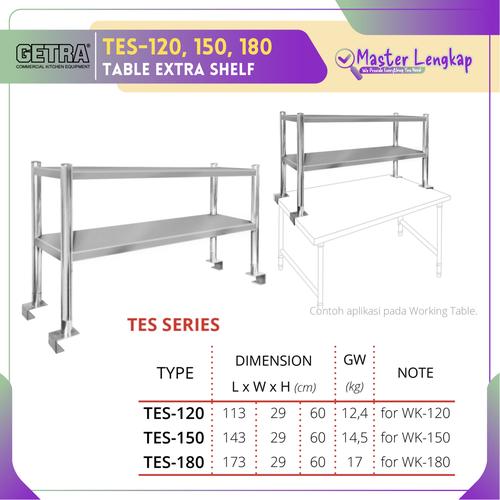 Jual GETRA TABLE EXTRA SHELF STAINLESS STEEL TES-120 / TES-150 / TES ...