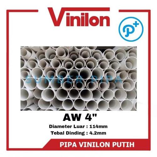 Jual NEW PIPA PRALON PVC AIR BERSIH VINILON AW 4" 4 INCH PANJANG 4M ...