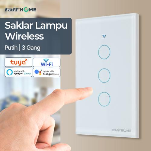 Jual Saklar Lampu Wireless WiFi Alexa Touch Control 1 2 & 3 Gang saklar ...