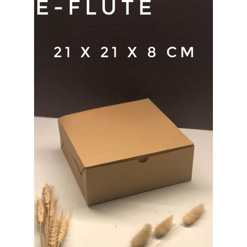 Jual box kardus e-flute coklat polos packaging 21x21x8 cm box bungkus ...