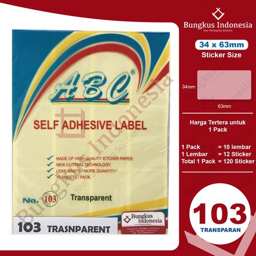 Jual Stiker Label ABC No 103-TRASNPARAN LABEL UNDANGAN - 103 Transparan ...