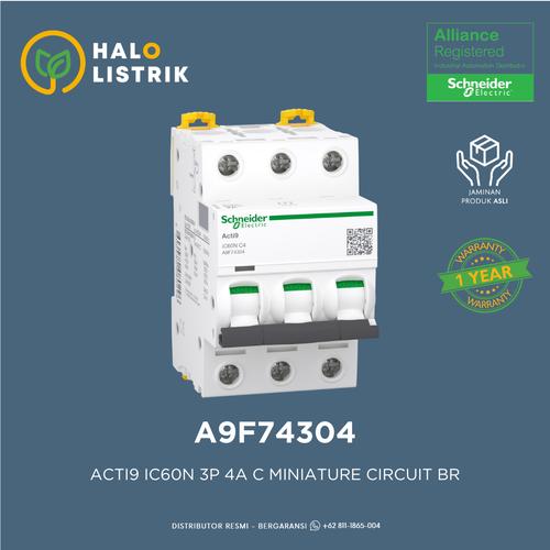 Jual A9F74304 iC60N - Miniature Circuit Breaker - 3P - 4A - C Curve - Jakarta Pusat - Halo ...