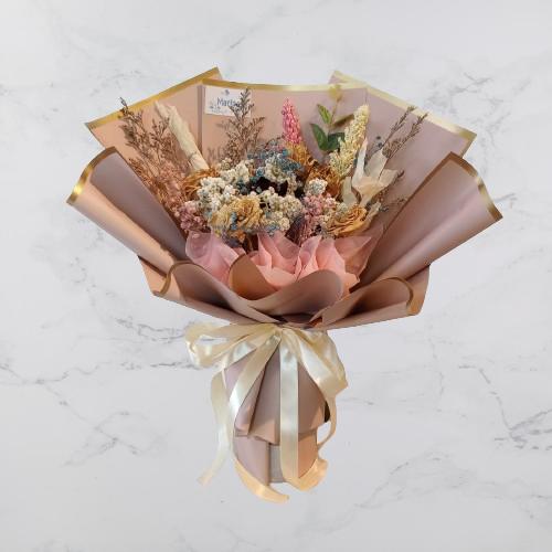 Jual Buket Bunga Kering Dried Flower Mix Import Artificial Soft Pastel ...