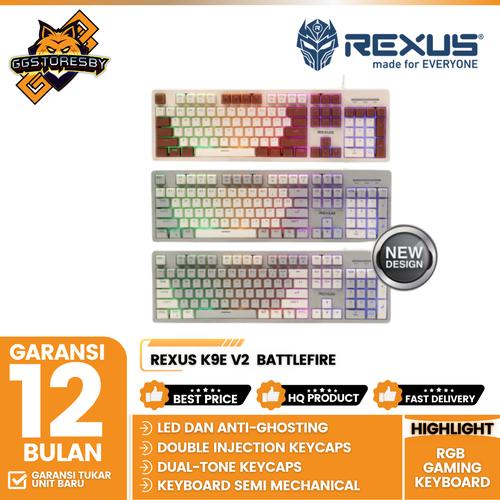 Jual REXUS K9E V2 BATTLEFIRE RGB Gaming Keyboard - WHITE-GREY - Kota ...