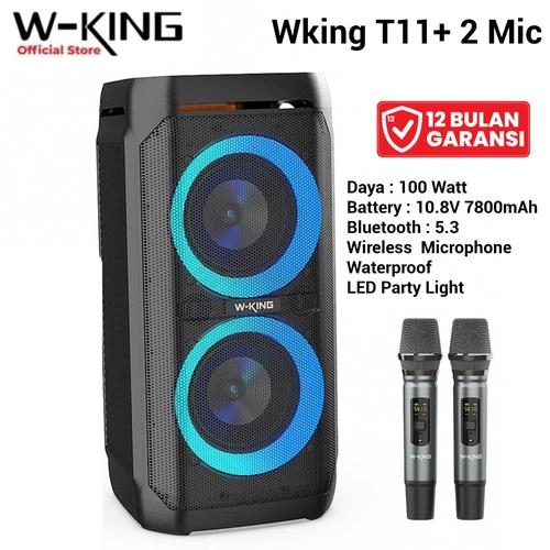 Jual WKING Speaker Bluetooth Karaoke MIC T11+ Plus 2 Microphone ...