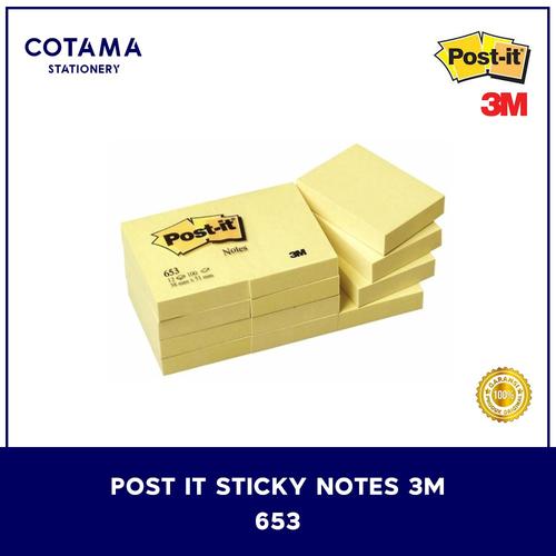 Jual Sticky Notes Post It 3M 653 Kuning Original - 1 pack isi 12 pad ...