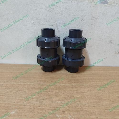 Jual True Union Ball Check Valve PVC 3/4" inch / Double Watermur Socket ...