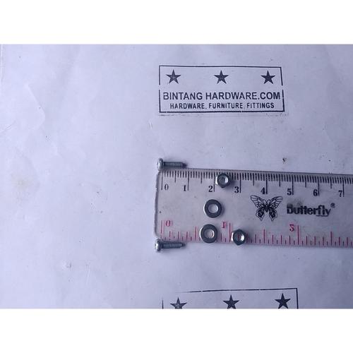 Jual Baut JP 3 x 8 MM Set Mur Putih Ring Plat Per Set Baut JP 3 x 8 MM ...