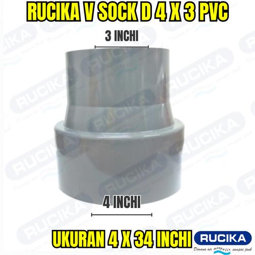 Jual Fitting Pipa Vlok Sok V Sock D Ukuran 4 x 3 Inchi PVC Paralon ...