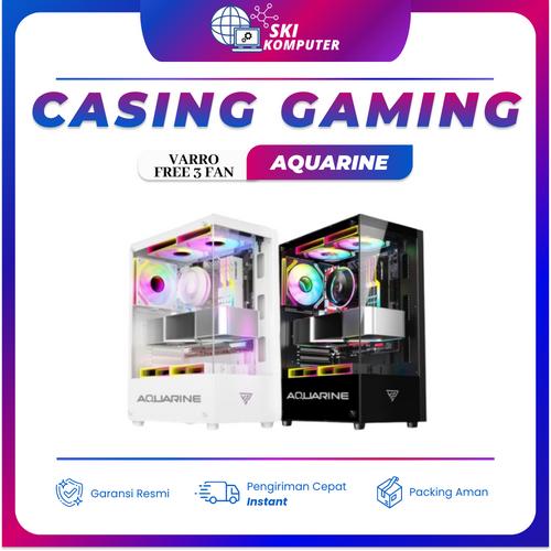 Jual CASING VARRO PRIME / CASING GAMING AQUARINE FREE 3 FAN RGB - Putih ...