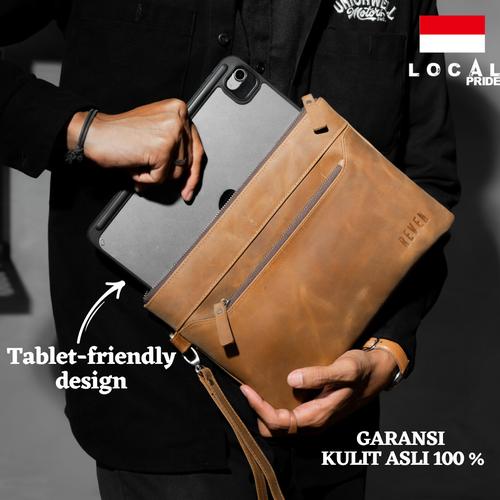 Promo Handbag Pria Kulit Asli Clutch Pouch Original Leather Reven ...
