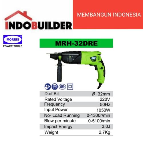 Jual MESIN BOBOK TEMBOK BETON MESIN BOR ROTARY HAMMER MORRIS MRH 32 DRE ...
