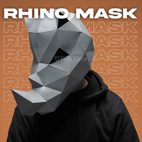 Jual DIY Papercraft Topeng Badak Rhino Mask Prewed Pesta Properti Foto ...