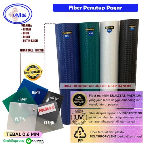 Jual Fiber Pagar Polos Putih Hitam / Plastik Fiber Penutup Pagar Motif ...