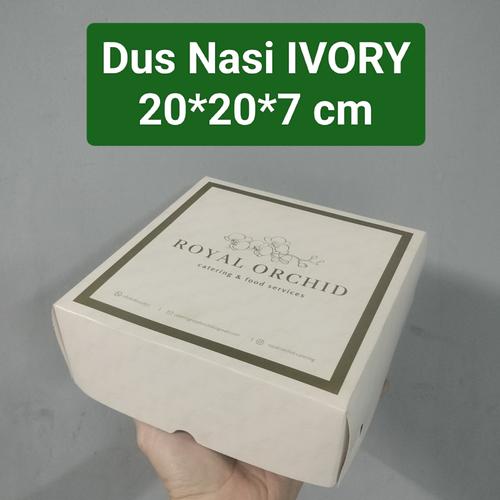 Jual Cetak IVORY Custom Dus / Kotak / Box Nasi uk. 20 x 20 x 7 cm ...