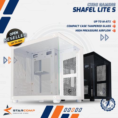 Jual CUBE GAMING SHAFEL Lite S BLACK / WHITE M-ATX Gaming Case Tempered ...