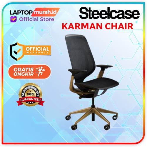 Promo Steelcase Karman Chair Merle Red Blue -Black Matte Brass Kursi ...