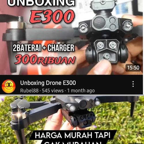 Jual Drone E300 LU200 Brushless Motor Anti Nabrak 2 batre FPV Dual HD 8K Kamera Drone VS E88 Pro ...