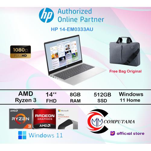 Jual HP 14-em0333AU Ryzen 3-7320U 8GB/512GB SSD FHD Win11+OHS - 8/256 ...