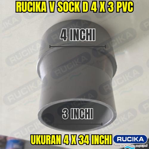 Jual Fitting Valve Pipa Vlok Sok V Sock D Ukuran 4 x 3 Inchi PVC ...