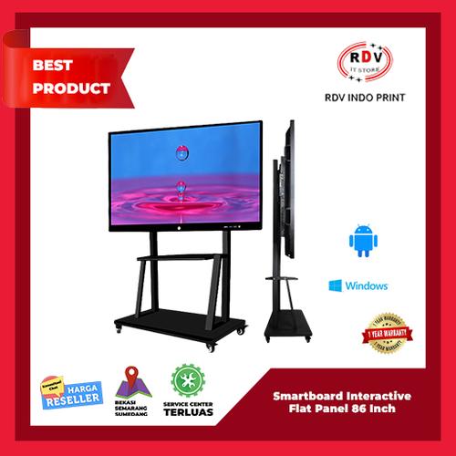 Jual Smartboard Interactive Flat Panel 86 Inch Dual Os Dan Standing