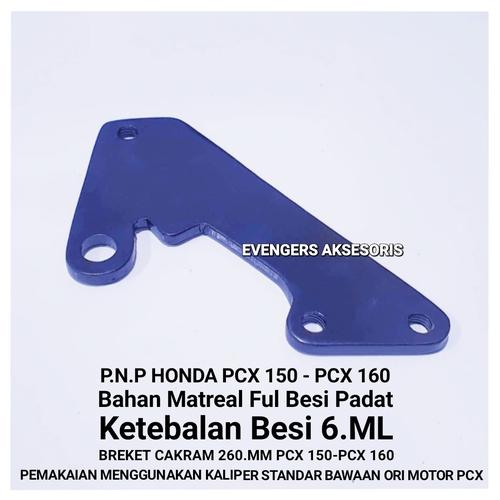 Promo BREKET PIRINGAN CAKRAM REM DEPAN UKURAN 260MM MOTOR PCX 150/PCX 160/ADV 150/ADV 160 ...