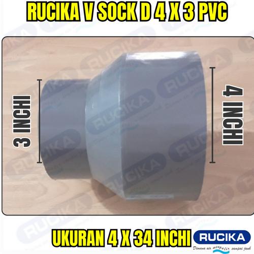 Jual Penyambung Pipa Vlok Sok V Sock D Ukuran 4 x 3 Inchi PVC Paralon ...