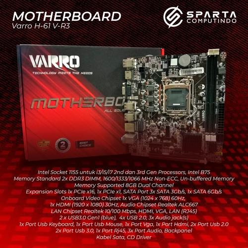Jual Motherboard Varro H61 V-R3 Soket Lga 1155 Support M.2 Nvme New ...