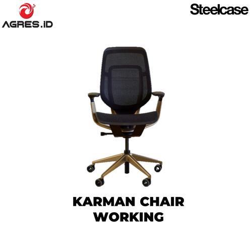 Promo STEELCASE KARMAN CHAIR BLACK MATTE BRASS MERLE BURINSHED BRONZE ...