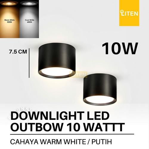 Jual Lampu Downlight LED Outbow 10 watt Bulat Tebal 10w 4 Inch / Lampu ...