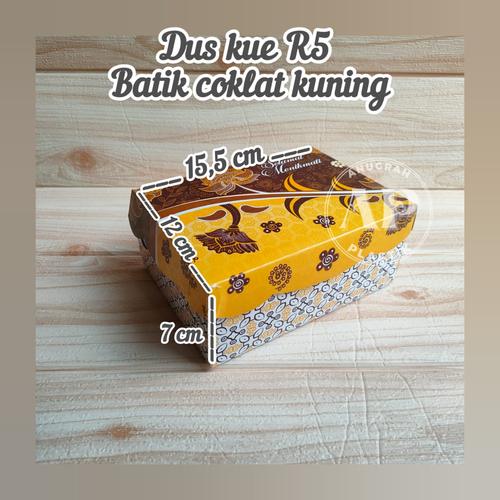 Jual Dus Kue R5 Batik Coklat Kuning / Box kue / Roti R5 Motif - PER ...