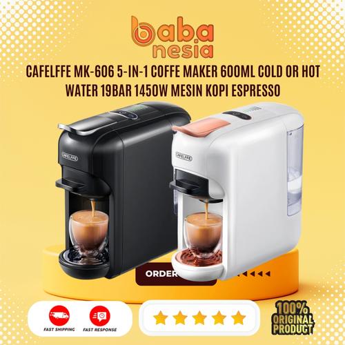 Promo CAFELFFE MK-606 5-in-1 Coffe Maker 600mL Cold or Hot Water 19Bar ...