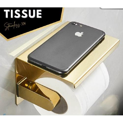 Jual Toilet Paper Holder Gold with phone/tempat tisu gold/tisu toilet ...