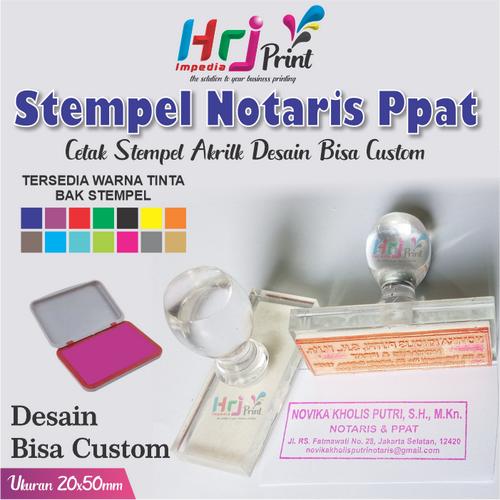 Jual Stempel notaris ppat akrilik Ukuran Kotak | Stempel akrilik desain ...
