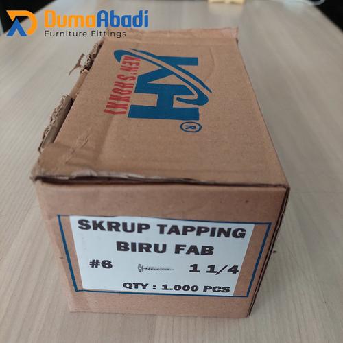 Jual SKRUP TAPPING PUTIH FAB HARDEN #6 x 1 1/4" 3cm (1000 PCS) - Kota ...