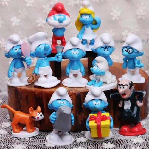 Jual [PROMO] FIGURE THE SMURFS SET 12 PIECE FIGURE SMURFS 3-5CM NEW ...