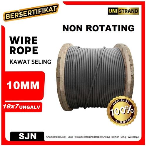 Jual Sling Baja / Wire Rope / Kawat Seling 10 mm 19X7 Non Rotating / Anti Puntir Ungalvanized ...