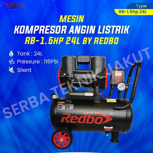 Jual Kompresor Angin Oilless REDBO 1.5HP 8L 24L / Air Compressor - 8L ...