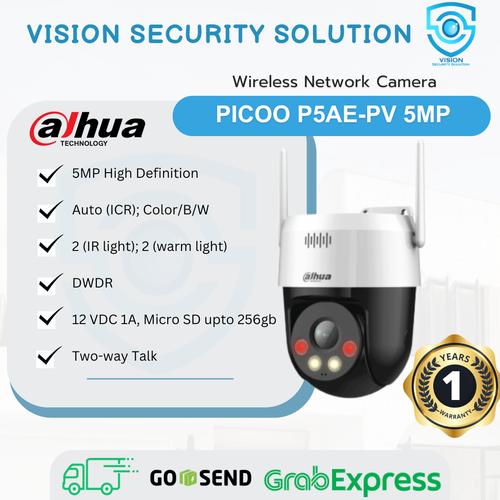 Jual DAHUA Wifi P5AE-PV 5MP Wireless Full color Two Way Talk IP Cam Wireless PT Camera Outdoor ...